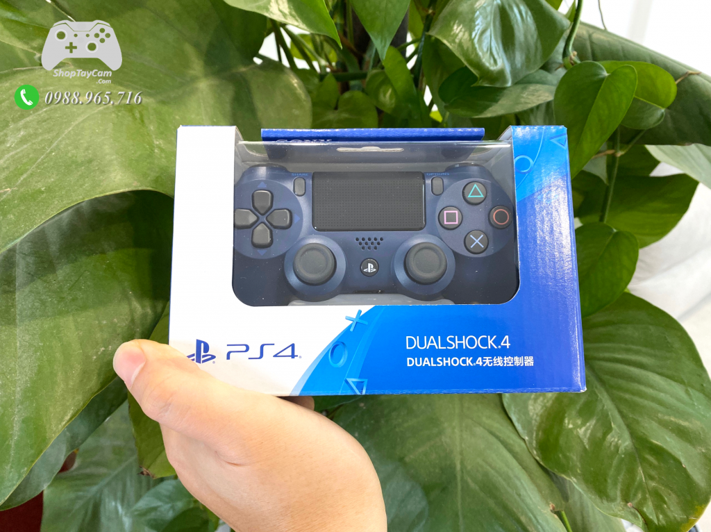 Tay Cầm Sony DualShock 4 PS4 Chĩnh Hãng Màu Xanh Midnight Blue + Cáp ...