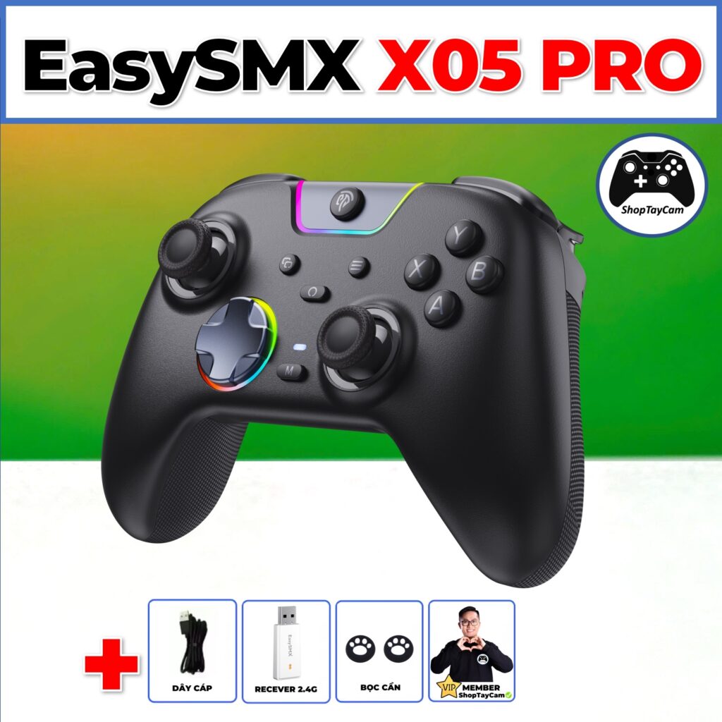 Tay Cầm EasySMX X05 PRO Chính Hãng Không Dây 2.4G, Hall Effect, 1000Hz ...